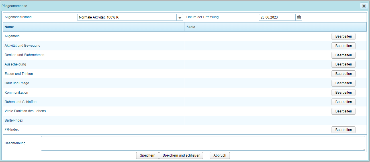 Pflegeanamnese - Pflegemanagement software